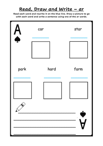 Phonics Read Write and Draw - ar sound | Teaching Resources