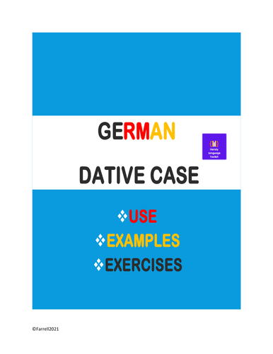 German Grammar - The Dative Case | Teaching Resources