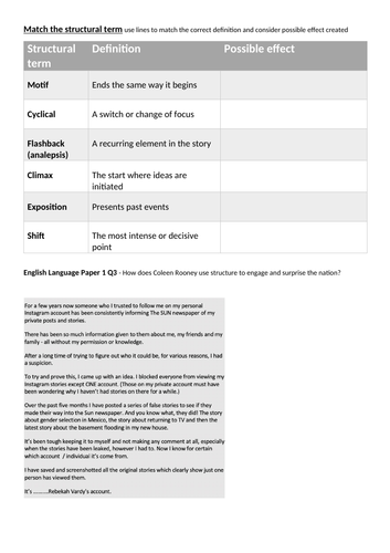 Paper 1 Question 3 Structure Teaching Resources