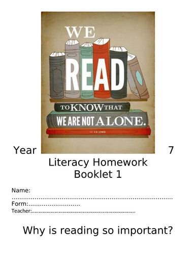 Year 7 Homework Booklet No 1 | Teaching Resources