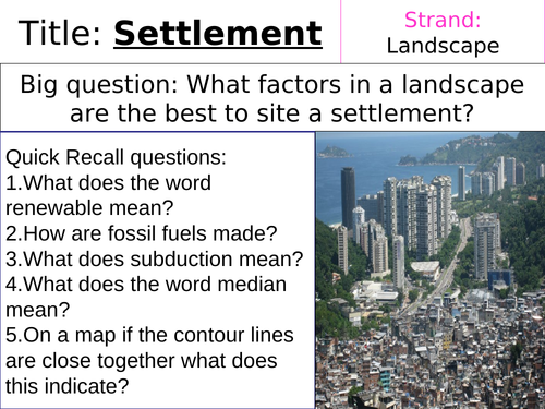 Introduction to Settlement | Teaching Resources