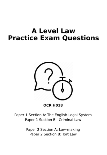 A Level Law Practice Questions | Teaching Resources