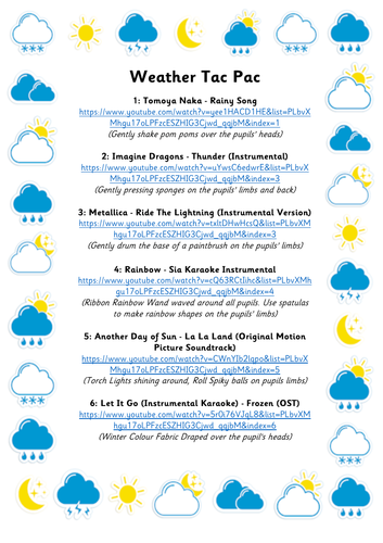 Weather Tac Pac/Sensory Music | Teaching Resources