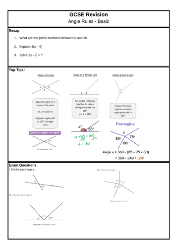 Revision - GCSE (F) - Geometry units | Teaching Resources