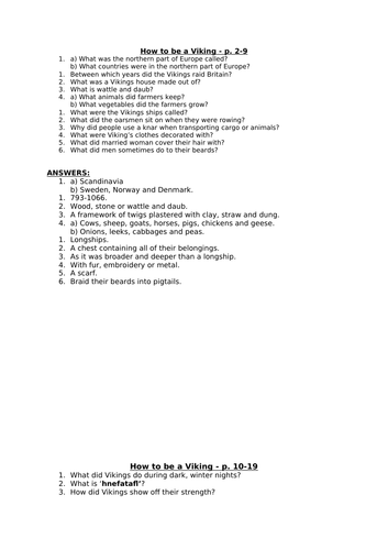 Comprehension: 'How to be a Viking in 13 Easy Stages' | Teaching Resources