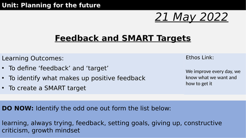 Feedback ad SMART Targets | Teaching Resources