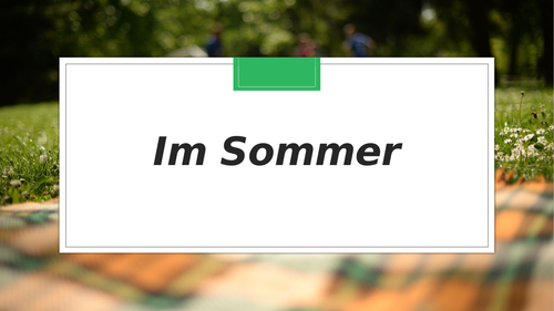 "Im Sommer" Vocabulary + Translation Task | Teaching Resources