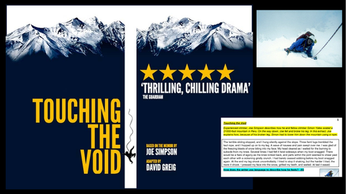 Touching the Void: Paper 2 Reading (Non-Fiction exam) | Teaching Resources