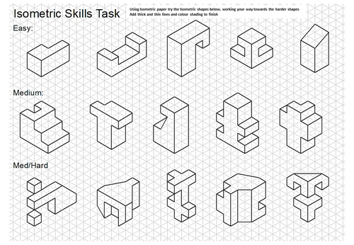 Easy Isometric Drawing Exercises