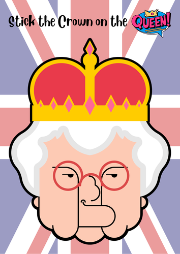 Queen's Platinum Jubilee Fun Game - Pin / Stick the Crown on the Queen ...