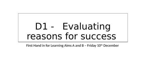 BTEC Level 3 Business Unit 1 Exploring Business Lesson PowerPoints ...