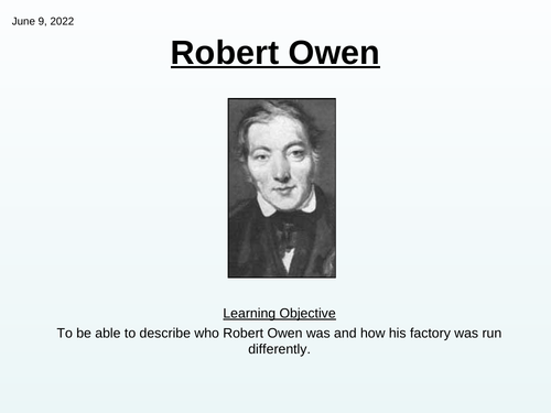 Robert Owen - Factory Owner Industrial Revolution | Teaching Resources