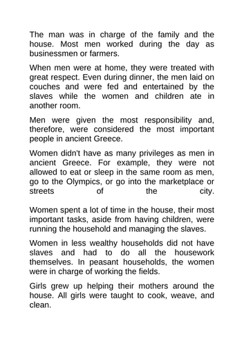 Roles in Ancient Greek society | Teaching Resources