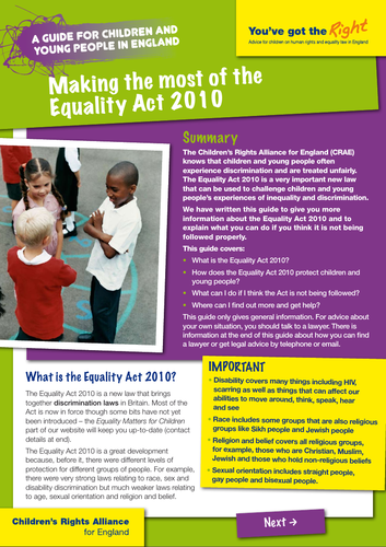Equality - Discrimination and the Protected Characteristis | Teaching Resources