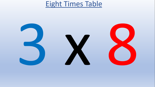 Eight Times Table (Animated PowerPoint). | Teaching Resources