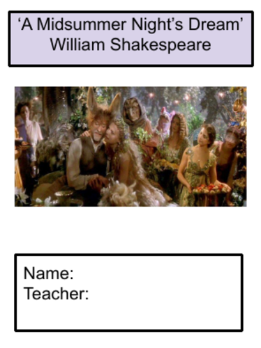'A Midsummer Night's Dream' Act 1-3 Workbook | Teaching Resources