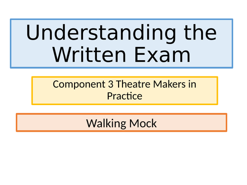 EDEXCEL GCSE Drama Walking Mock for 2018 paper | Teaching Resources