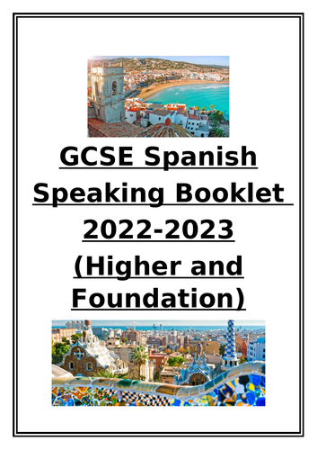 NEW GCSE Spanish Speaking Booklet | Teaching Resources