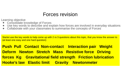 Revision for KS3 Forces - Activate | Teaching Resources
