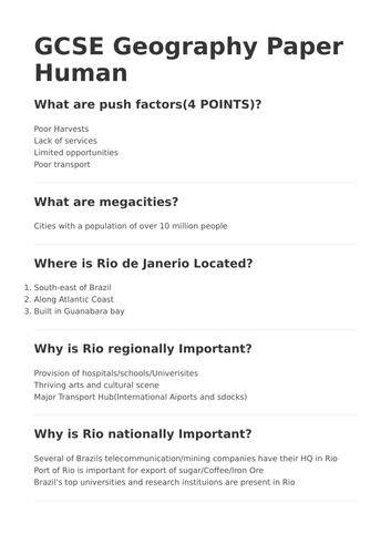 GCSE Human Geography AQA Flashcards | Teaching Resources GCSE Human Geography AQA Flashcards | Teaching Resources