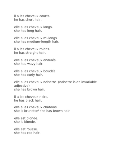 GCSE REVISION SHEET DÉCRIRE LES GENS - example sentences | Teaching ...