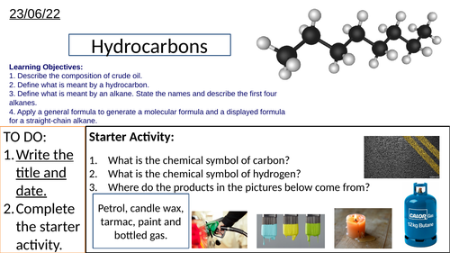 GCSE Chemistry Crude Oil, Hydrocarbons and Alkanes: Complete Lesson ...