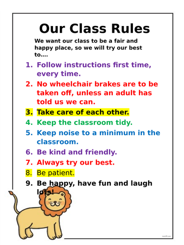 Our Class Rules (Special Needs School) | Teaching Resources