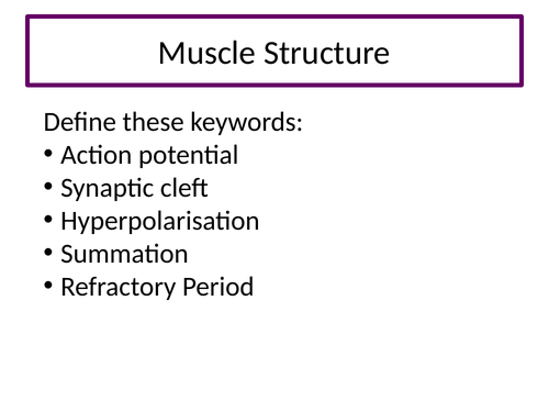 AQA A level Biology Skeletal Muscles | Teaching Resources