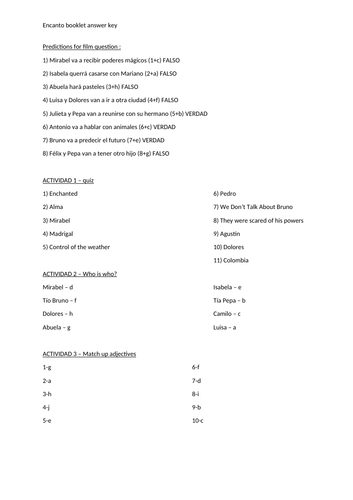 Encanto film project booklet | Teaching Resources