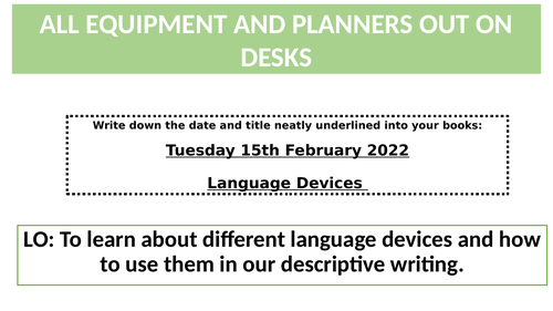year 7 language devices-descriptive writing | Teaching Resources