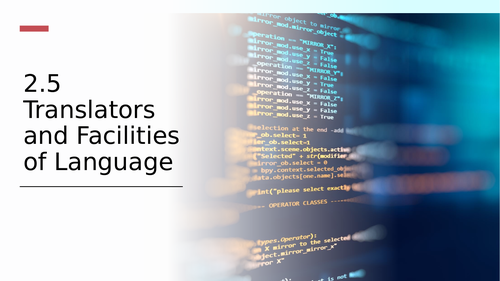 GCSE Computer Science (J277) - 2.5 Translators and Facilities of ... GCSE Computer Science (J277) - 2.5 Translators and Facilities of ...
