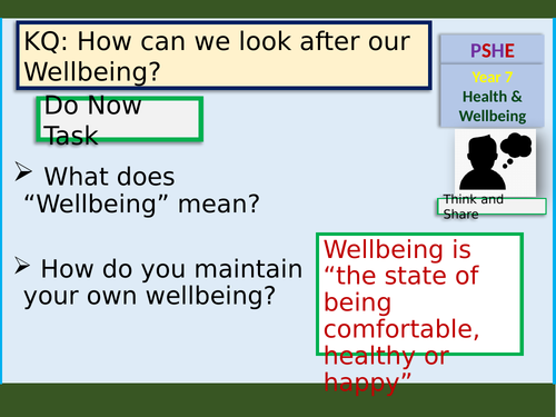 5 ways to wellbeing PSHE lesson | Teaching Resources