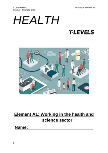 T Level Health element A1 booklet | Teaching Resources