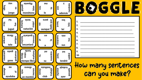 Boggle Spanish | Teaching Resources