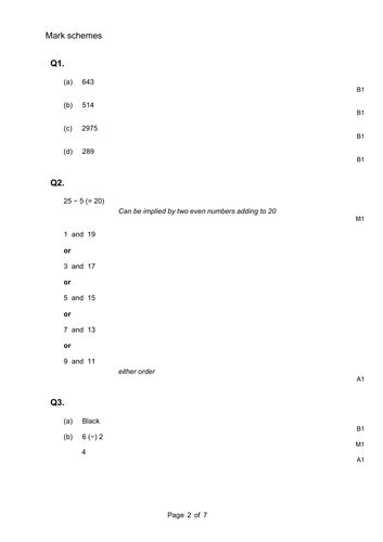 Year 7 Maths Progress Assessment Questions | Teaching Resources