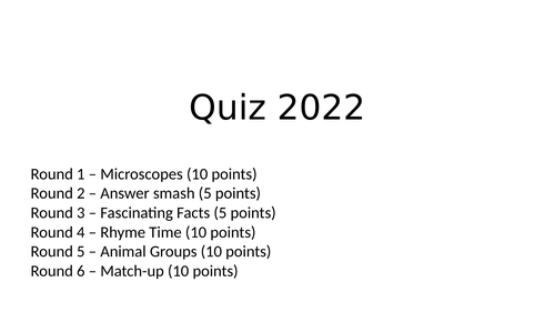 Quiz 2022 | Teaching Resources