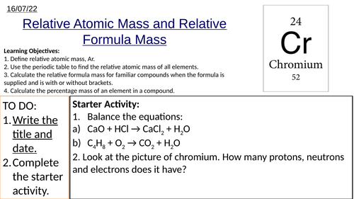 Relative Atomic Mass Formula