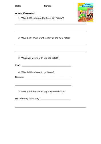 A New Classroom (ORT Level 5) Comprehension | Teaching Resources