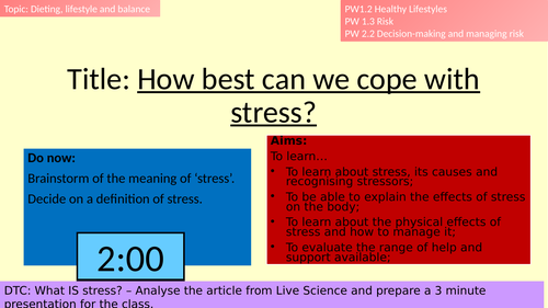 PPT KS4 Lesson on Stress | Teaching Resources