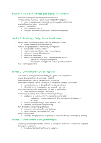 AQA A-Level Design & Technology; Product Design Specification ...