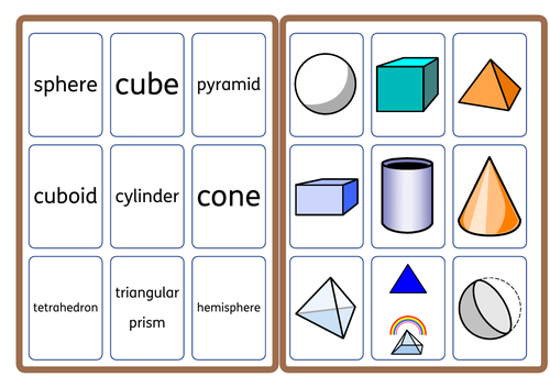 3D Shapes Word Mat/ Matching Cards | Teaching Resources