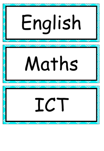 Visual Timetable Cyan/Blue Printable | Teaching Resources