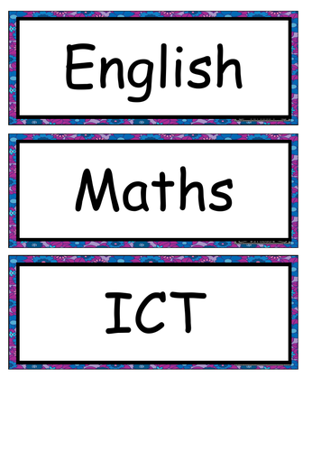 Visual Timetable Purple Flowers Printable | Teaching Resources