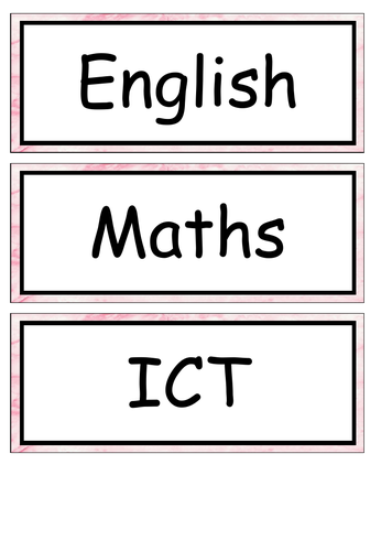 Visual Timetable Pink Marble Printable | Teaching Resources