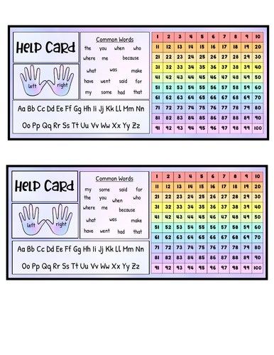 Desk Help Cards | Teaching Resources