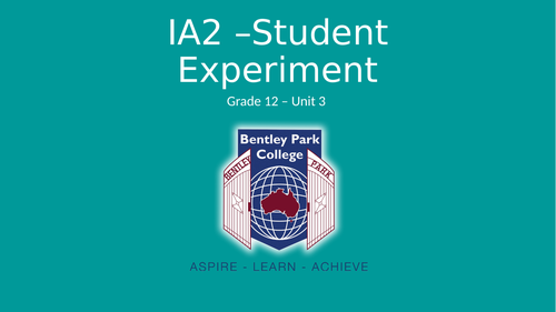 IA2 - Queensland Biology Student Experiment | Teaching Resources