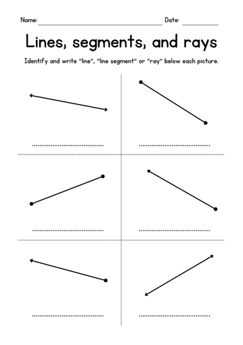 Drawing & Identifying Lines, Segments and Rays | Teaching Resources