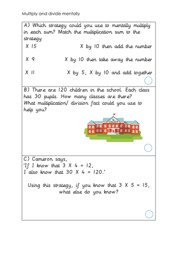 KS2 Differentiated mental multiplication and division word / reasoning ...