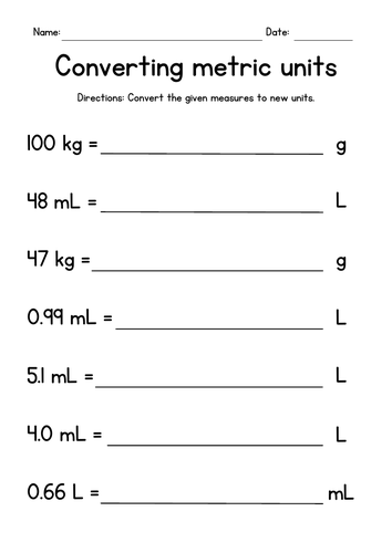 Converting Metric Units of Volume & Mass (with decimals) | Teaching ... Converting Metric Units of Volume & Mass (with decimals) | Teaching ...