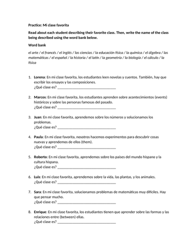 Spanish Worksheets: KS3, KS4, GCSE Language Teaching Resources ǀ Tes